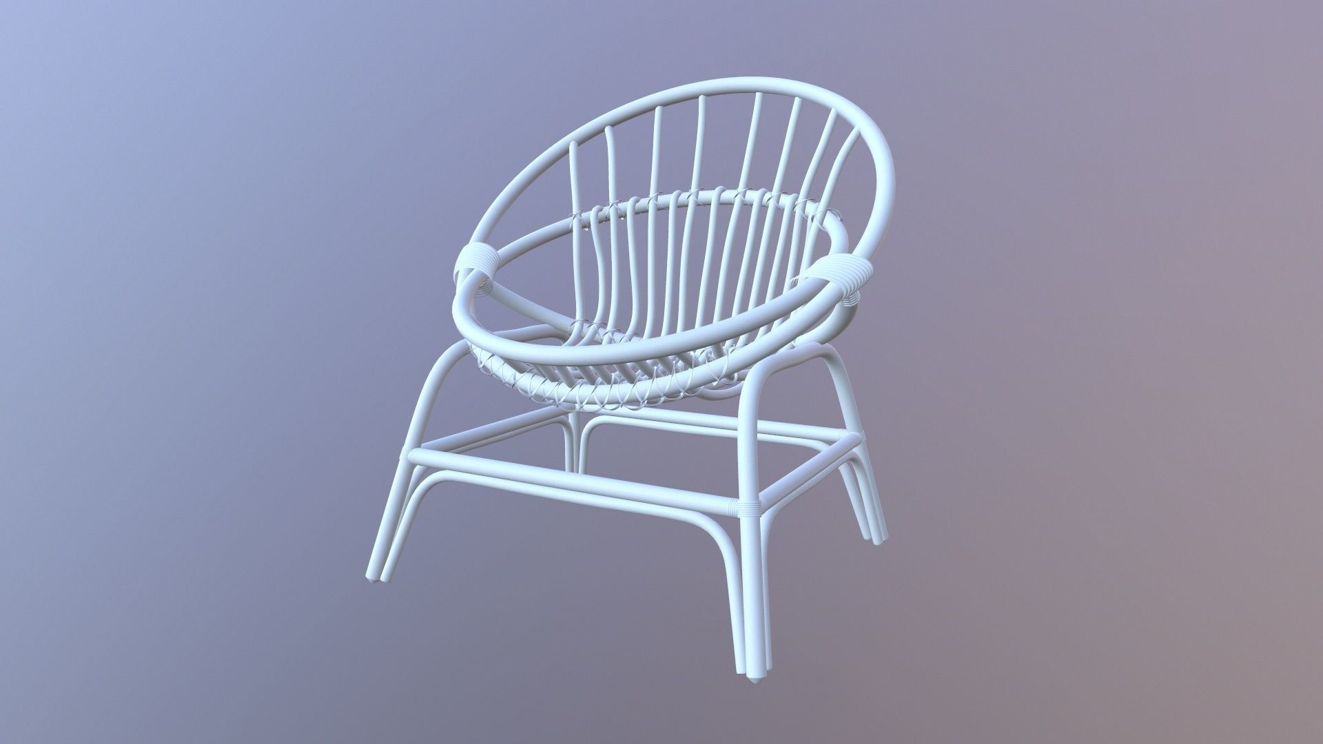 Round Ratan Cahir 3d Model Cgtrader