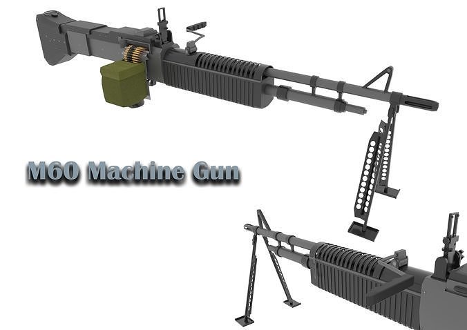 3D model M60 MACHINE GUN VR / AR / low-poly | CGTrader