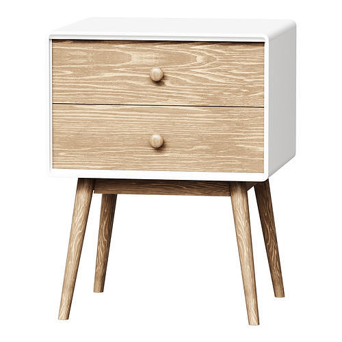 Bedside table with 2 drawers JIMI 3D model animated | CGTrader