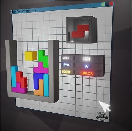 3D model Animated Tetris Game VR / AR / low-poly | CGTrader