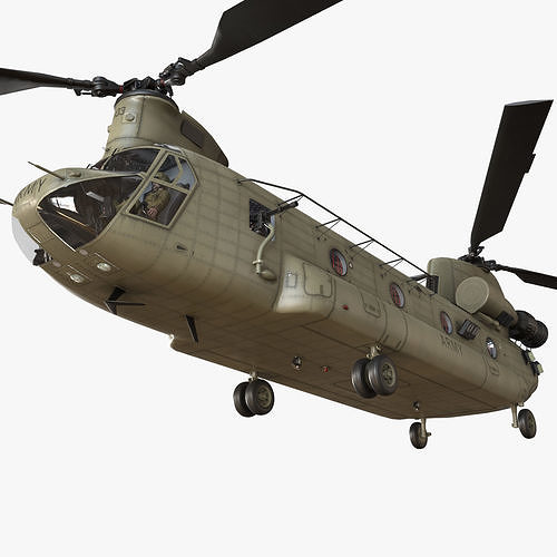 3D model CH-47F Chinook Australian Army Basic Animation VR / AR / low ...