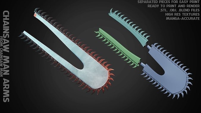 Chainsaw Man Arms for Cosplay 3D model 3D printable | CGTrader