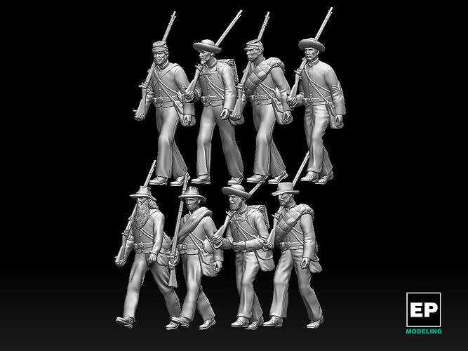 Confederate soldiers 3D model 3D printable | CGTrader