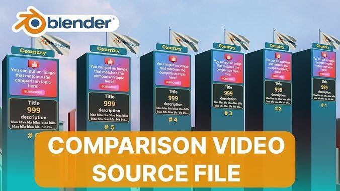 3D model 3d Comparison Video Template VR / AR / low-poly | CGTrader