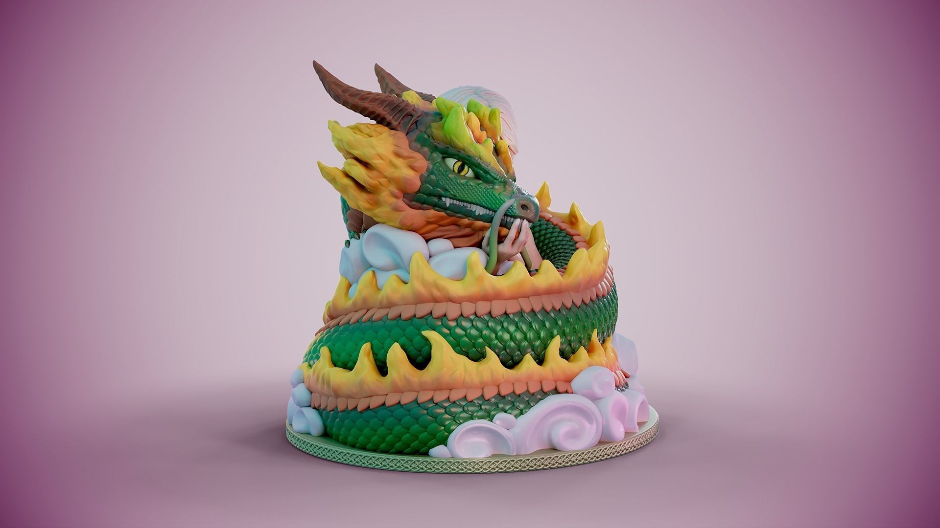 3D Print model - Lady and dragon 3D model 3D printable | CGTrader