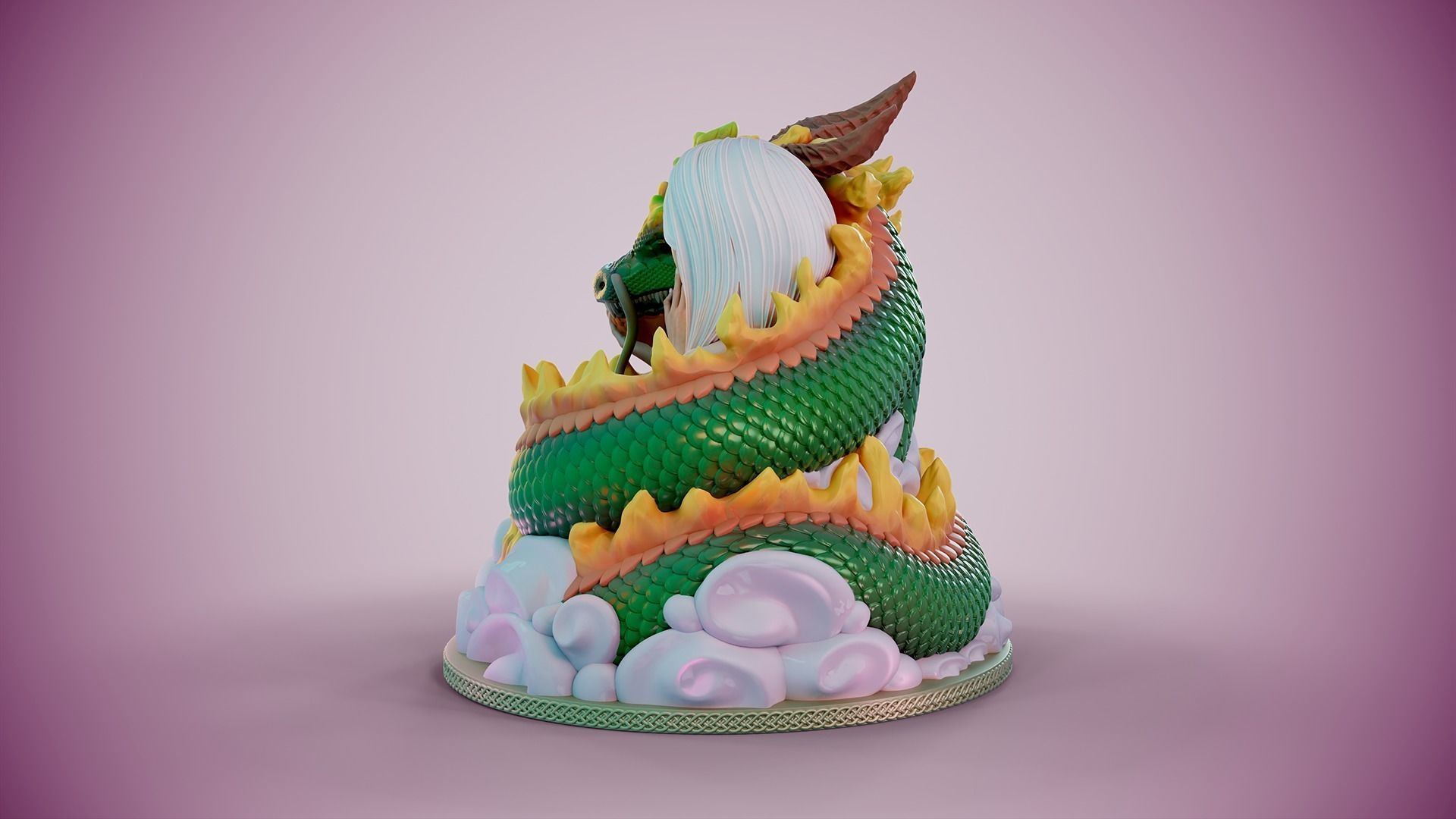 3D Print model - Lady and dragon 3D model 3D printable | CGTrader