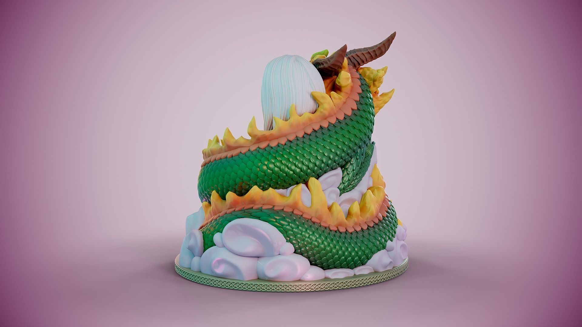 3D Print model - Lady and dragon 3D model 3D printable | CGTrader