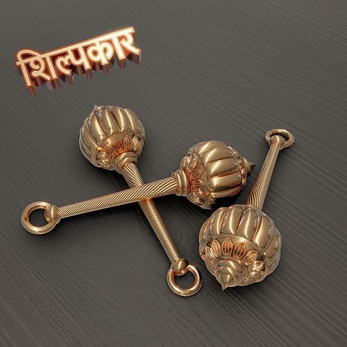 HANUMAN JI GADA PENDENT KEY CHAIN 3D model 3D printable | CGTrader