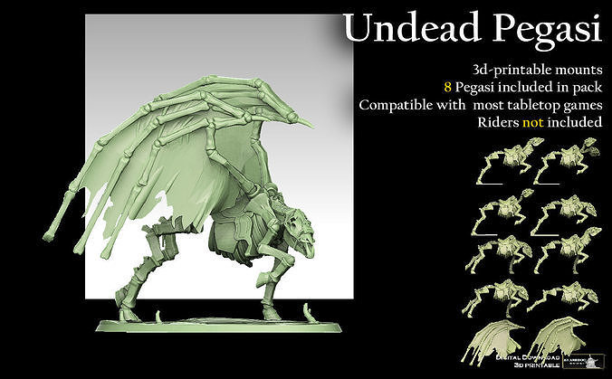 Undead Pegasi 3D model 3D printable | CGTrader