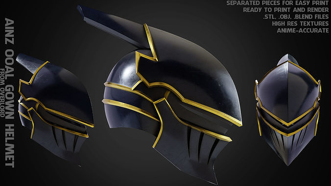 Overlord Ainz Ooal Gown Helmet for Cosplay 3D model 3D printable | CGTrader