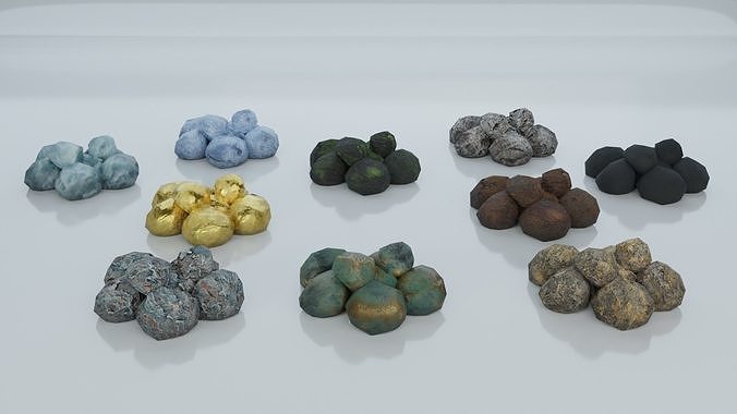 3D model Resources Pack - Ores VR / AR / low-poly | CGTrader