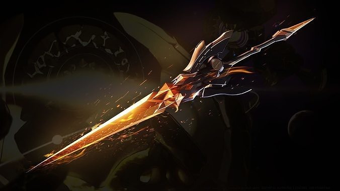 3D model Trailblazer War Flaming Lance in Blender VR / AR / low-poly ...