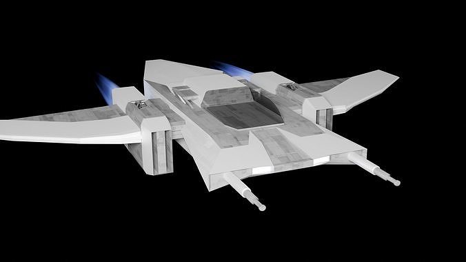 Small spaceship with moving jet trail 3D model | CGTrader