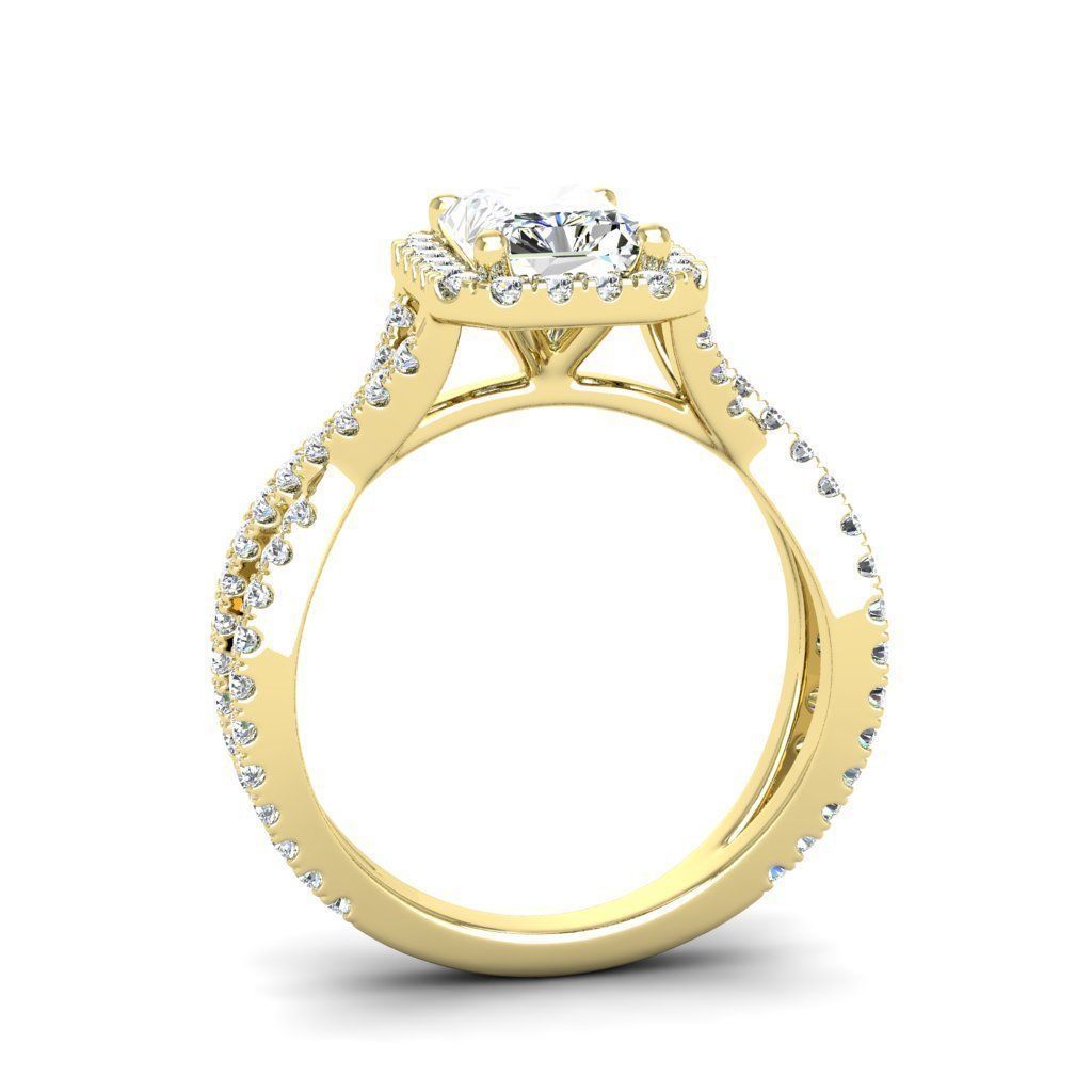 Engagement ring Ruya radiant 3D model 3D printable | CGTrader