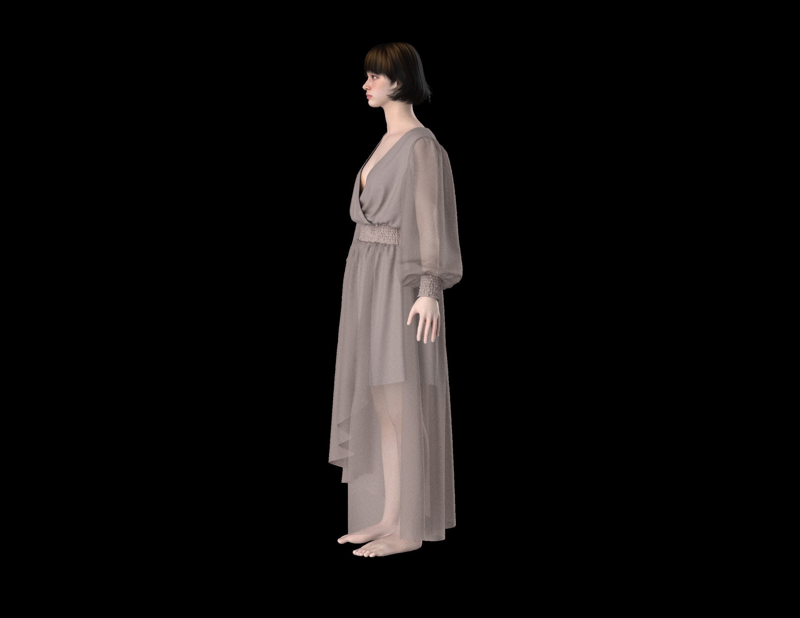 32 dress pattern for women 3D model 3D printable | CGTrader