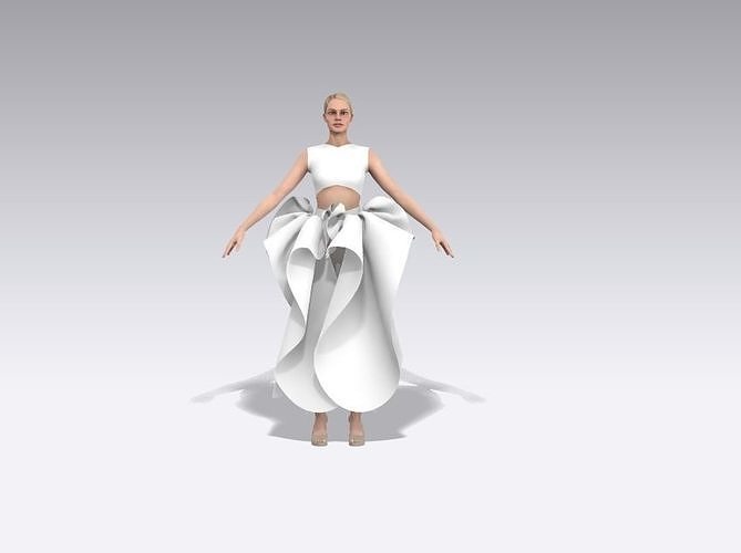 3d ruffle garment 3D model | CGTrader