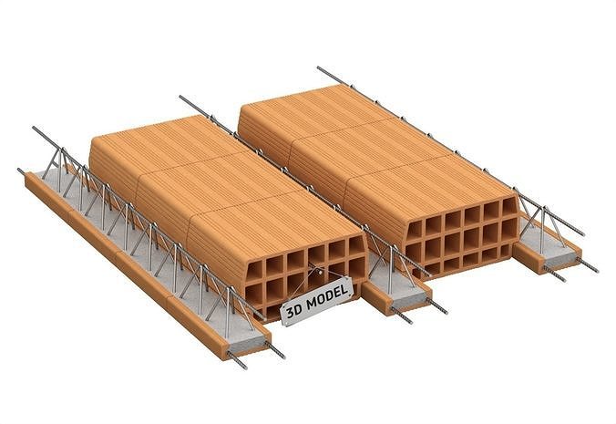 Hollow Clay Floor Slab Block System 3D model | CGTrader