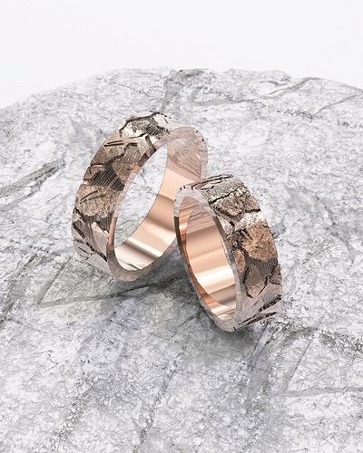 Wedding rings with cracks 3D model 3D printable | CGTrader