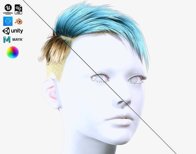 3D model Female Short Hair VR / AR / low-poly | CGTrader