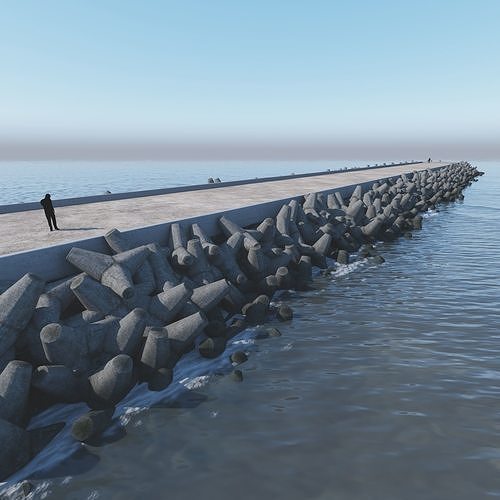 Breakwater 3D -B- Tetrapods 3D model | CGTrader