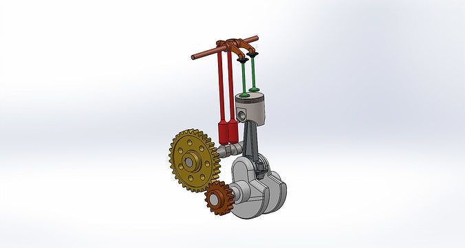 single cylinder engine 3D model animated | CGTrader
