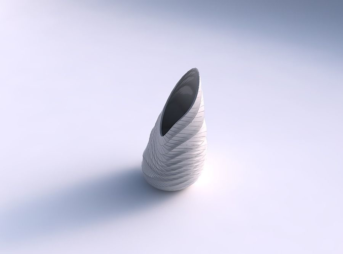 Vase Flame twisted with distorted and twisted grid plates 3D model 3D ...