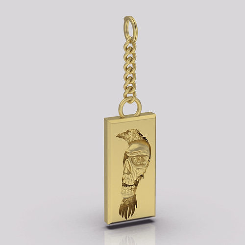 Crow key holder silver gold sterling printable jewelry 3D model 3D ...
