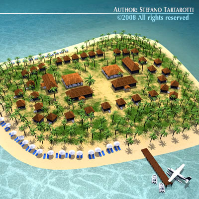 Island resort 3D model | CGTrader