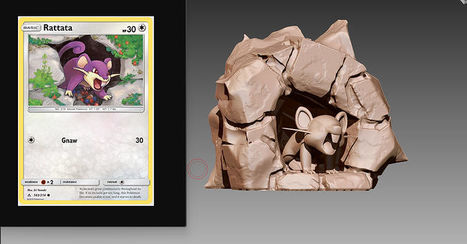 Rattata in cave Pokemon OBJ STL 3D model 3D printable | CGTrader