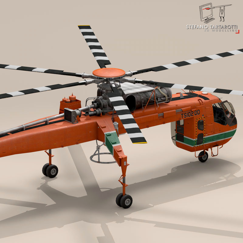 S-64E and S-64F Skycrane 3D Model C4D | CGTrader.com
