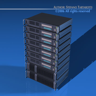 Server stack of servers 3D model | CGTrader
