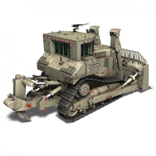 Armored D9R Bulldozer Doobi 3D model | CGTrader
