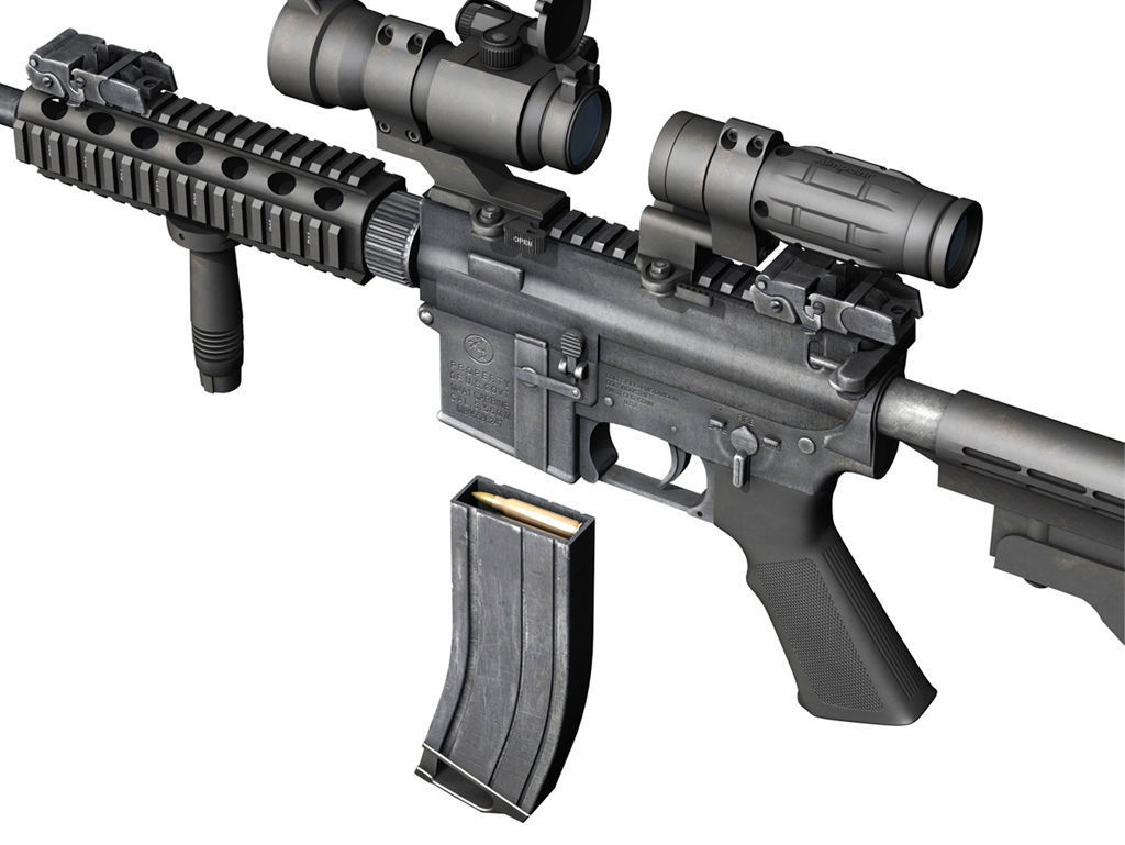 Colt M4A1 SOPMOD Aimpoint 3D model | CGTrader
