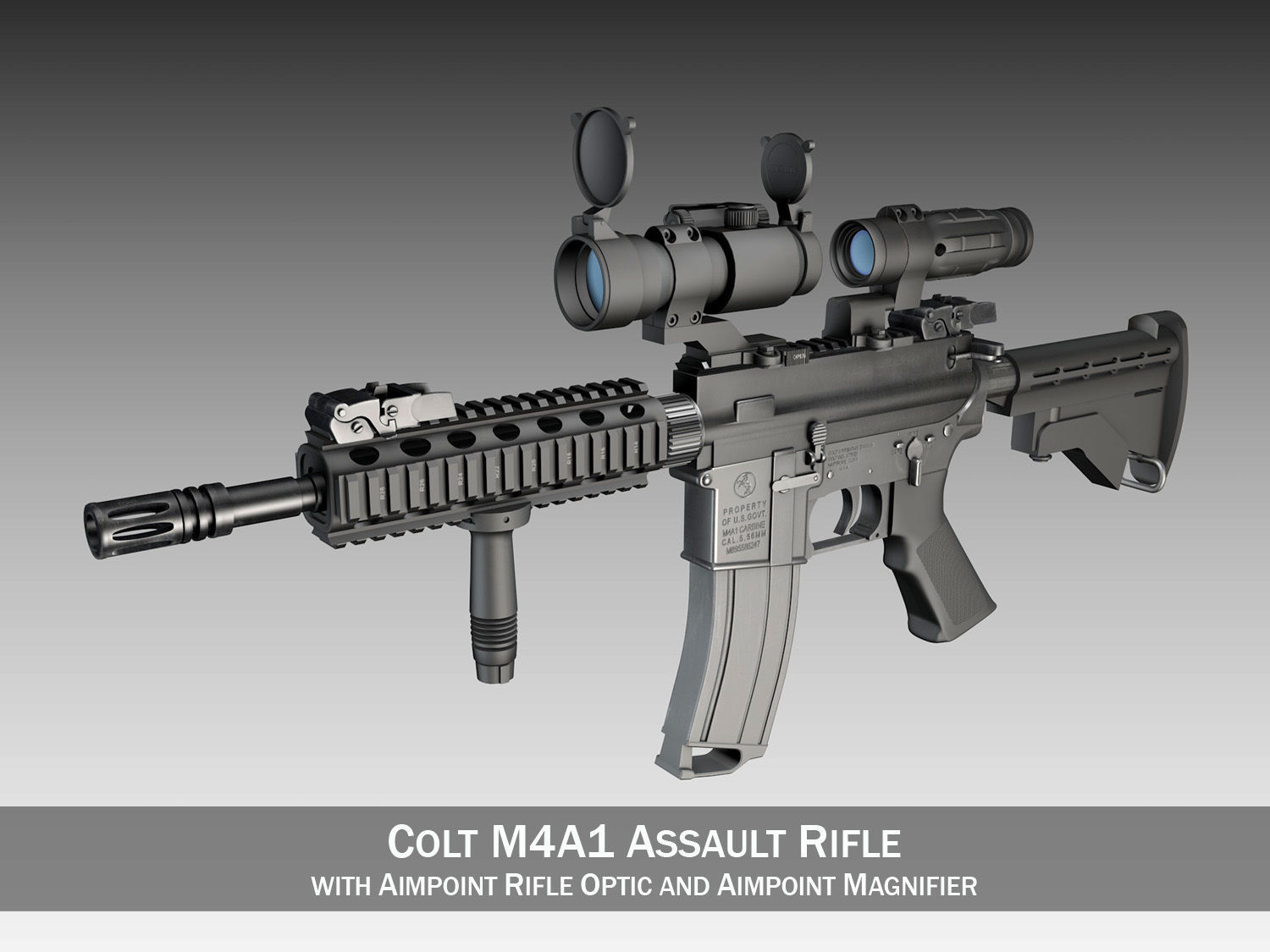 Colt M4A1 SOPMOD Aimpoint 3D model | CGTrader