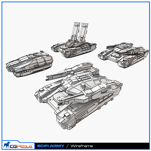 3D model SciFi Army Ground Units 01 VR / AR / low-poly | CGTrader