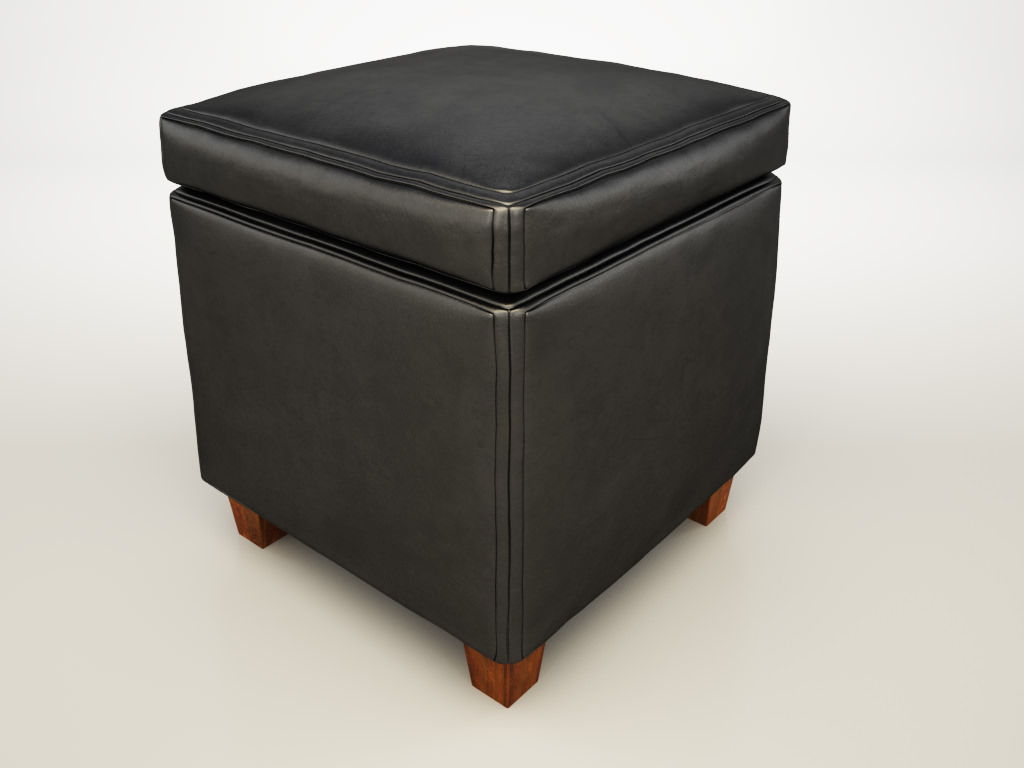 Cubes Ottoman Black 500902-CO 3D model | CGTrader