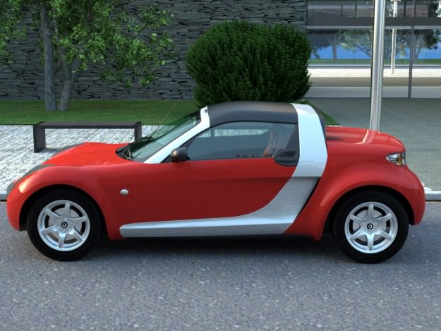 Smart Roadster 2007 3D model animated rigged | CGTrader