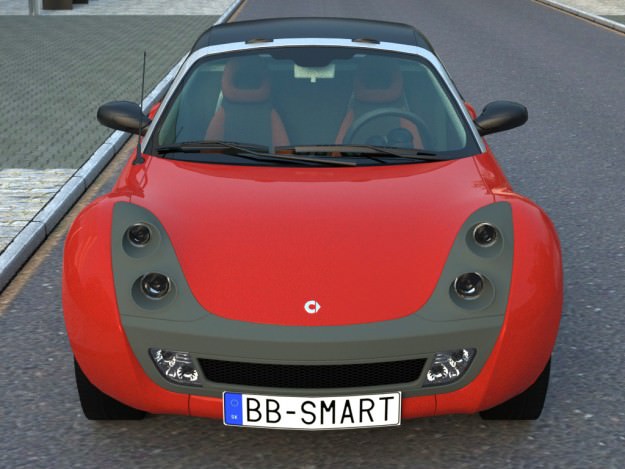 Smart Roadster 2007 3D model animated rigged | CGTrader