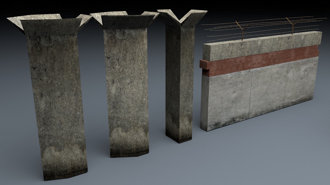 Berlin Wall 1st gen Element 3D model | CGTrader