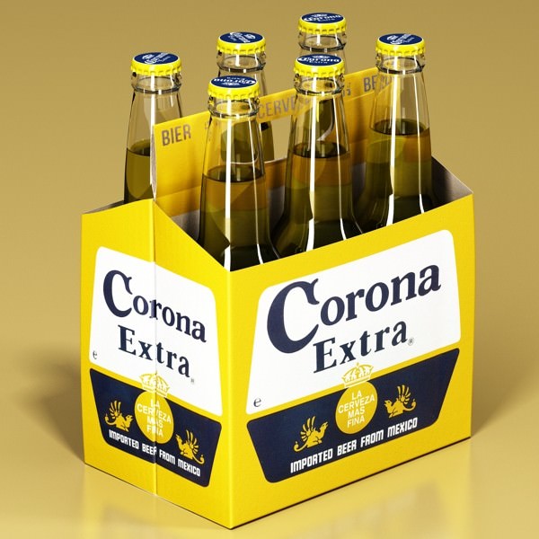 Corona Beer Bottle - 6 Pack 3D Model MAX OBJ 3DS FBX - CGTrader.com