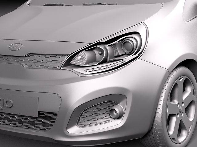 Kia Rio 3 Door Hatchback 2012 3D Model 3D model | CGTrader