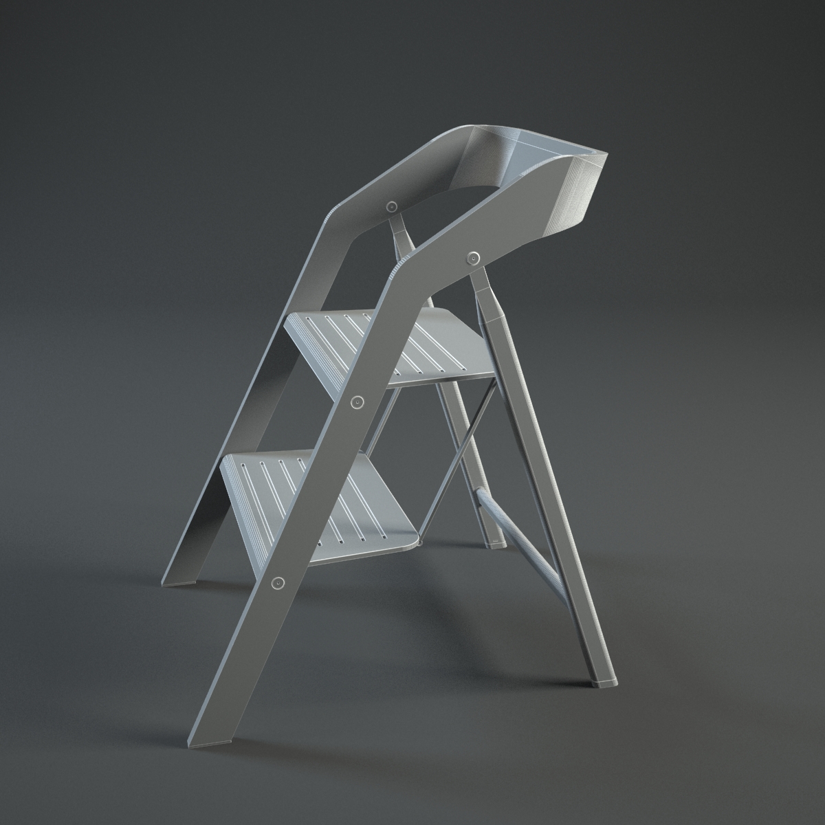 Vintage Usit Stepladder Chair 2-Step Version 3D model | CGTrader