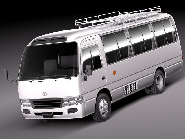 Toyota Coaster 2012 Minibus 3D Model 3D model | CGTrader