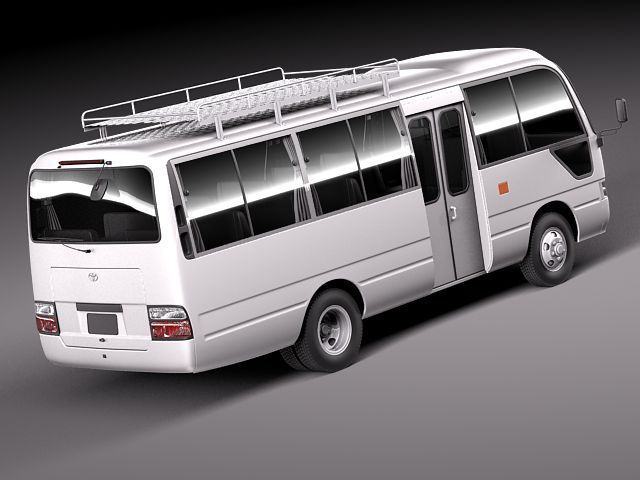 Toyota Coaster 2012 Minibus 3D Model 3D Model MAX OBJ 3DS FBX C4D LWO ...