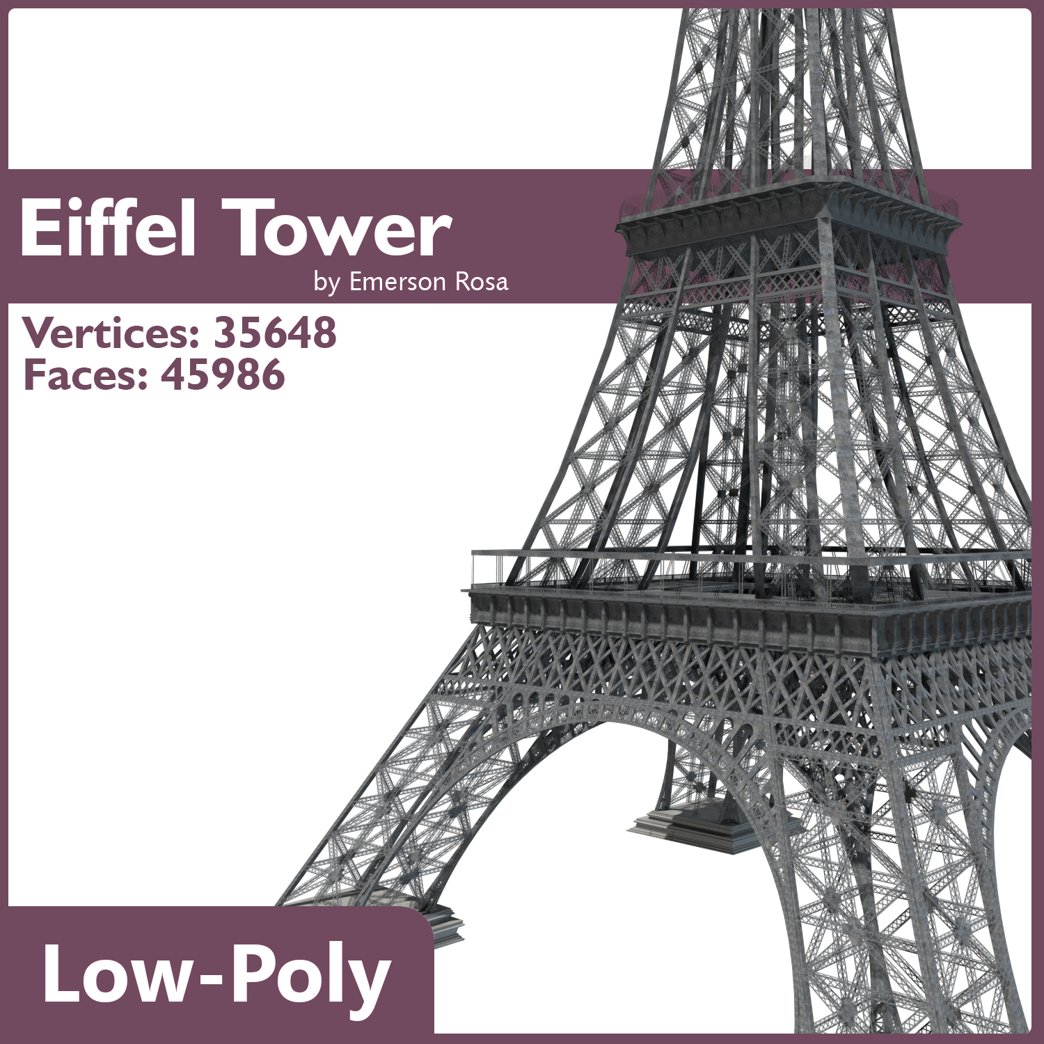 3D model Low-poly Eiffel Tower VR / AR / low-poly | CGTrader