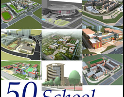 School Building Collection 50 items Vol2 3D Model MAX | CGTrader.com
