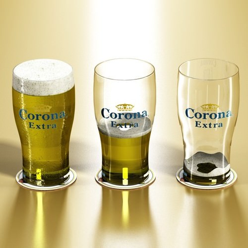 Corona Beer Pint Glass 3D Model MAX OBJ 3DS FBX | CGTrader.com