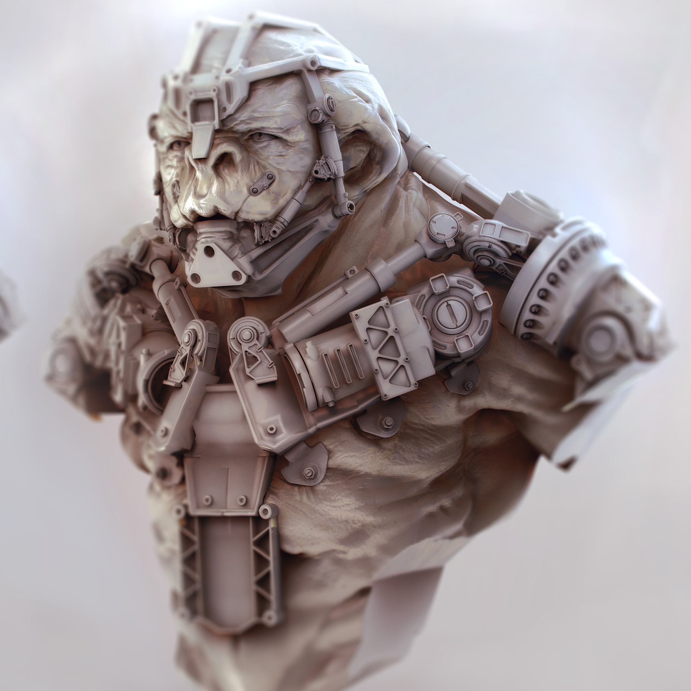 cyborg bust 3D model | CGTrader
