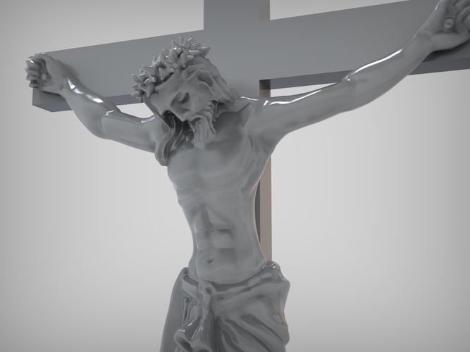 Jesus Crucifix is ready for prototyping STL 3D Model 3D printable STL ...