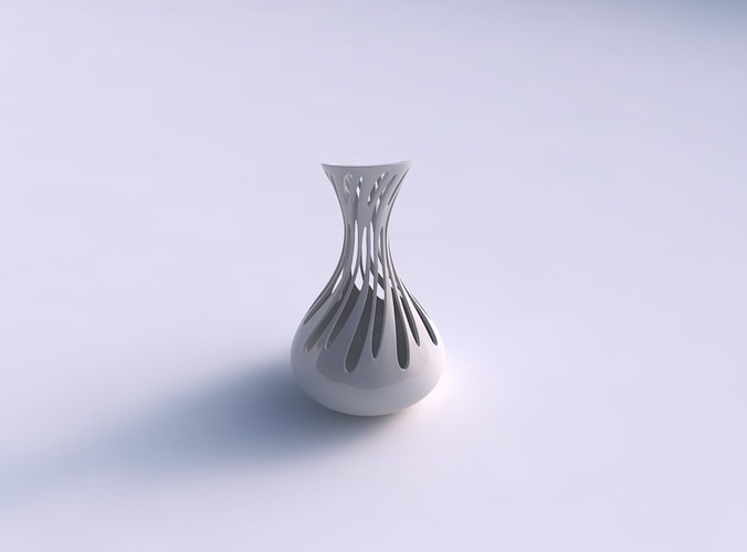 Vase drop shaped with smooth cuts eccentric 3D model 3D printable ...